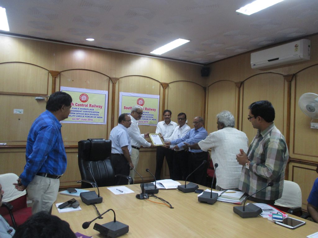 5s Certification ceremony at DRM Office BZA Div. | QCFI | Quality Circle Forum of India ...