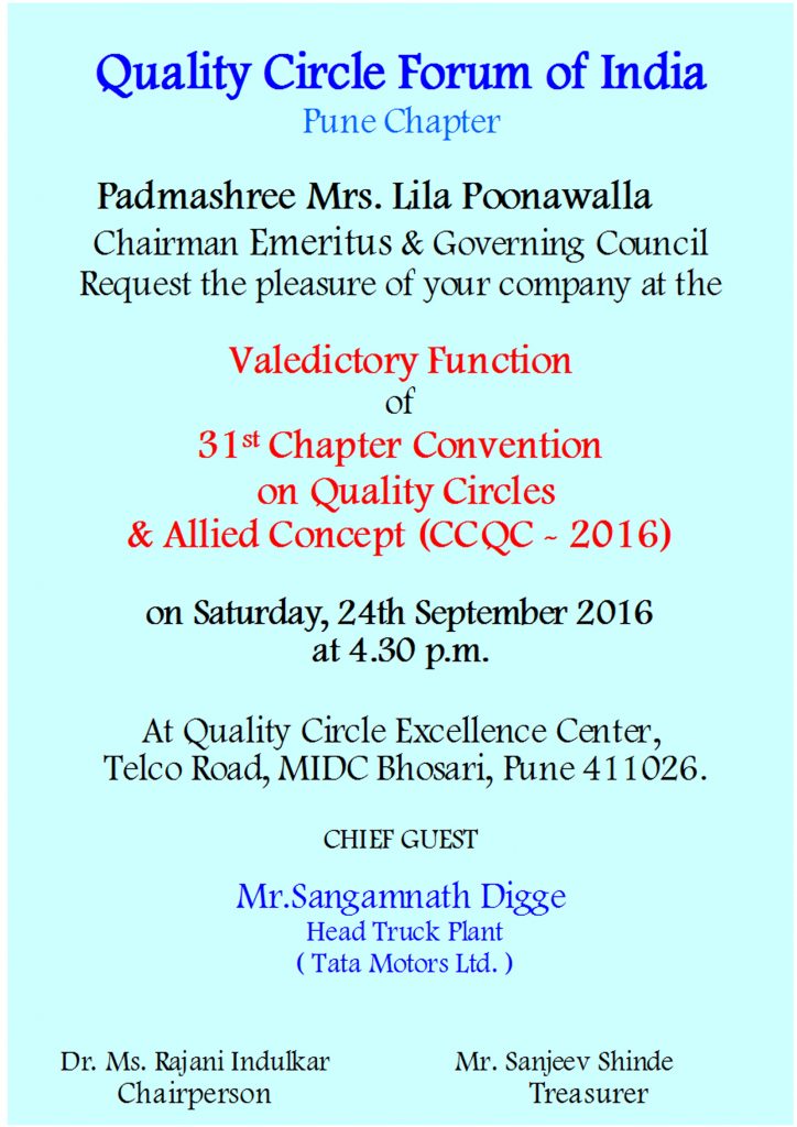 PUNE CHAPTER CCQC – 2016